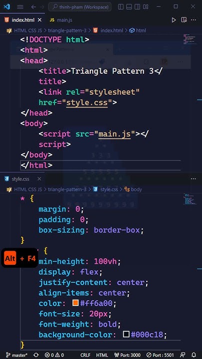 Odd Number Pyramid Html Css Js Thinhpham Shorts Youtube