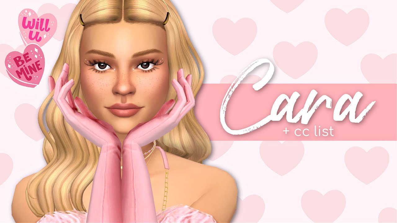 CARA VALENTINE 💕 | Sims 4 Create A Sim + full ALL PINK cc list! - YouTube