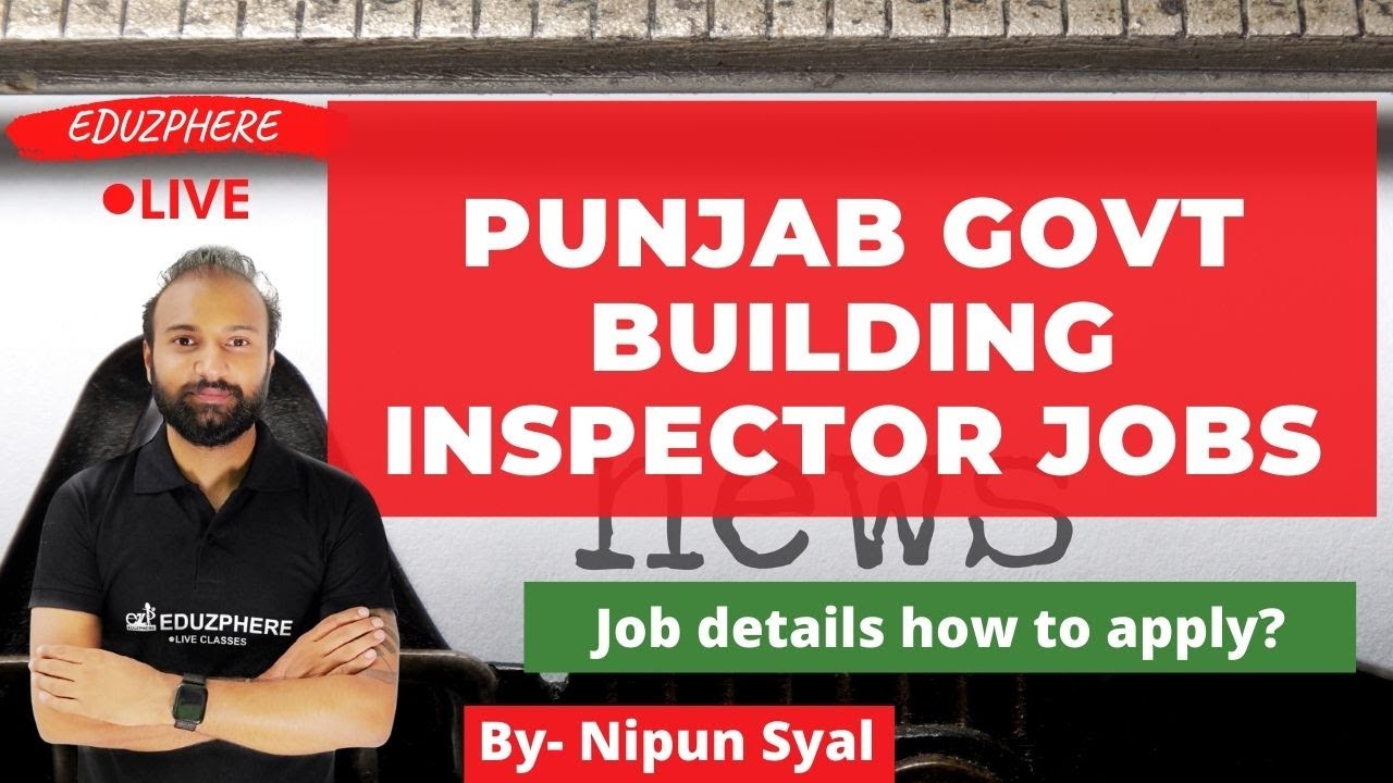 PPSC Building Inspector jobs THE DEPARTMENT OF Punjab LOCAL GOVERNMENT ...