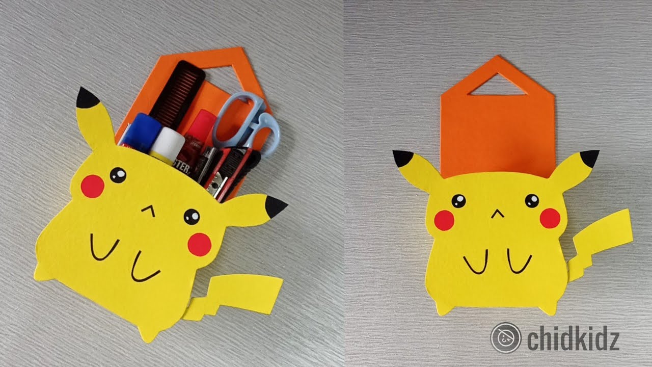 Super Cute Pokemon Pikachu Hanging Rack Cardboard DIY [ 5 Minute Craft ...