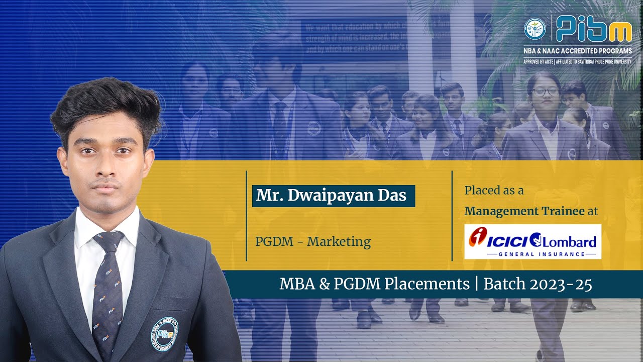 Batch 2023-25 Placements - Mr. Dwaipayan Das | ICICI Lombard | PIBM Pune - YouTube