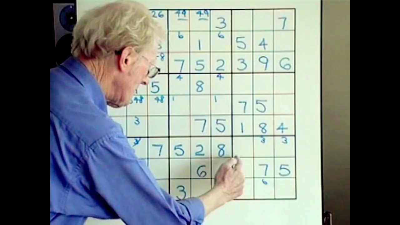 Sudoku. Tutorial #12 3 numbers in a line within a row or column...advanced. - YouTube