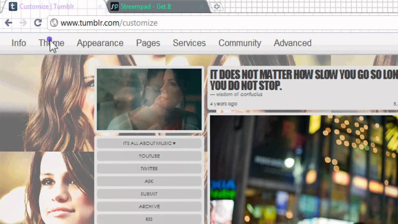 Tumblr // How To Add The Streampad - YouTube
