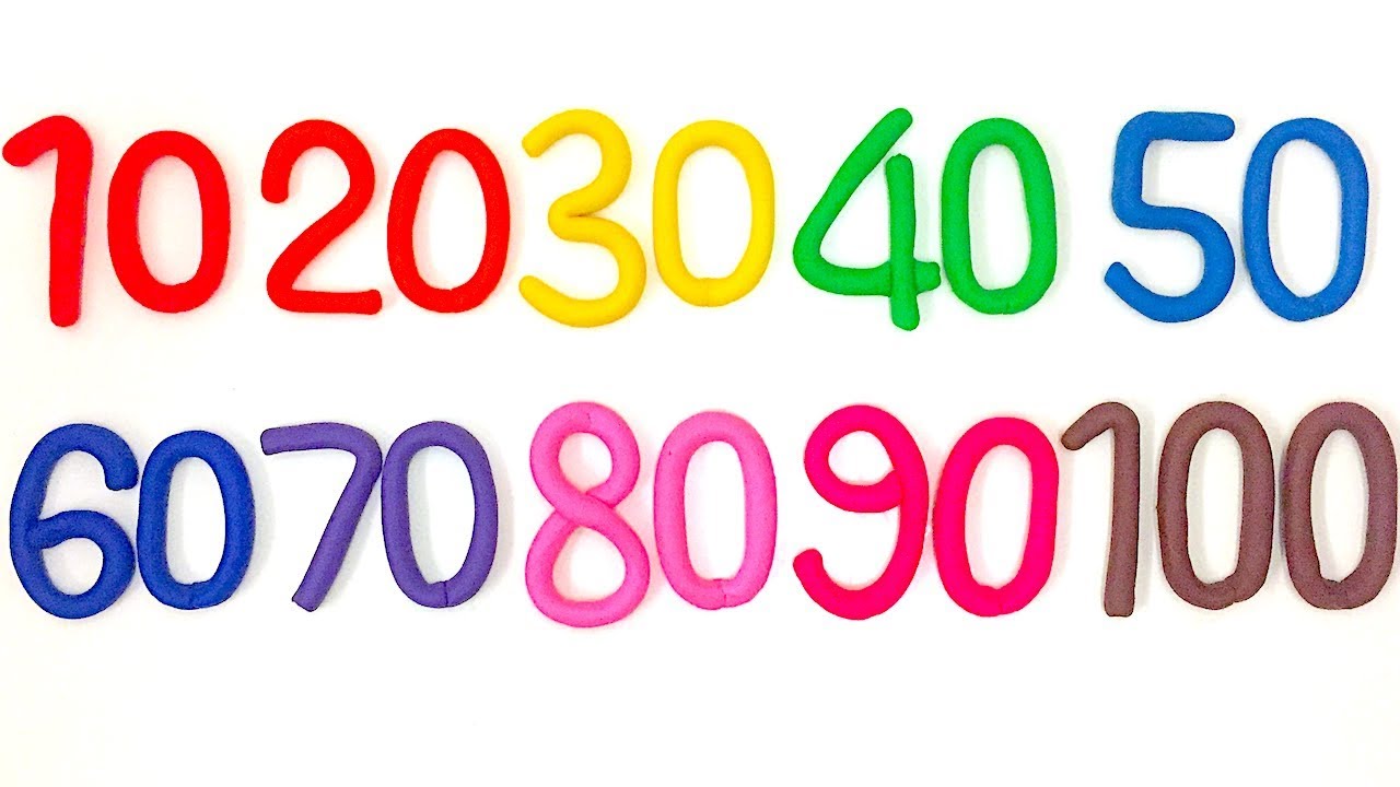 Learn to Number 10-100 with Rainbow Play-doh Toy Soda - YouTube