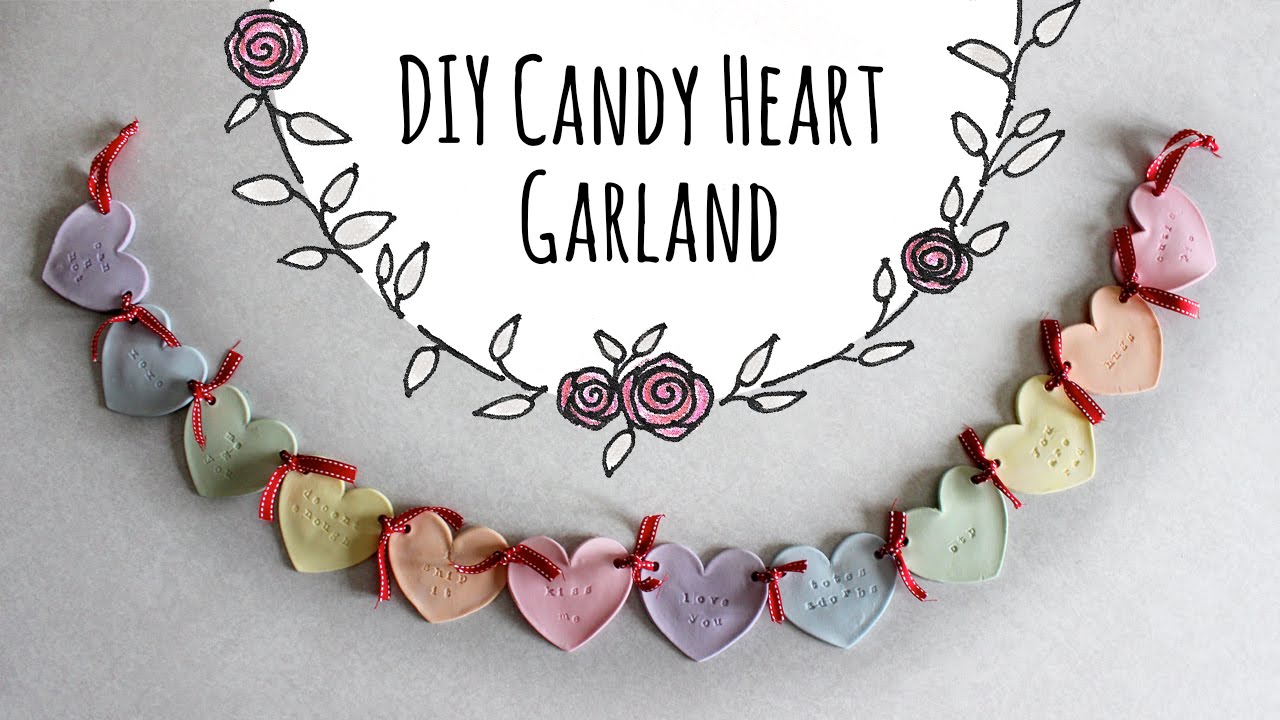 DIY Candy Heart Garland - YouTube