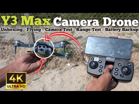 Y3 Max Camera Drone Unboxing, Flying, Camera Test, Range Test, Battery ...