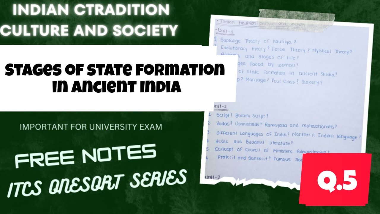 Stages of state formation in ancient India|| itcs || onesort series ...
