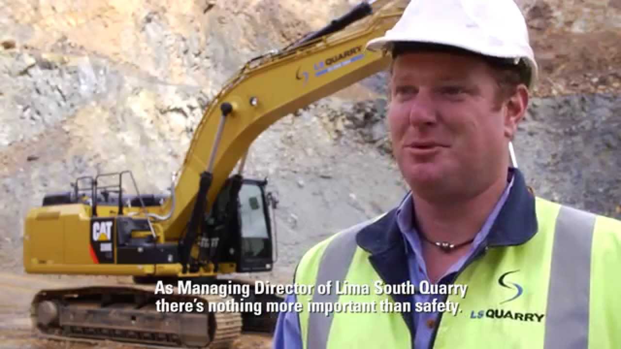 Lima South Quarry on the Cat® 336E Hybrid Excavator - YouTube