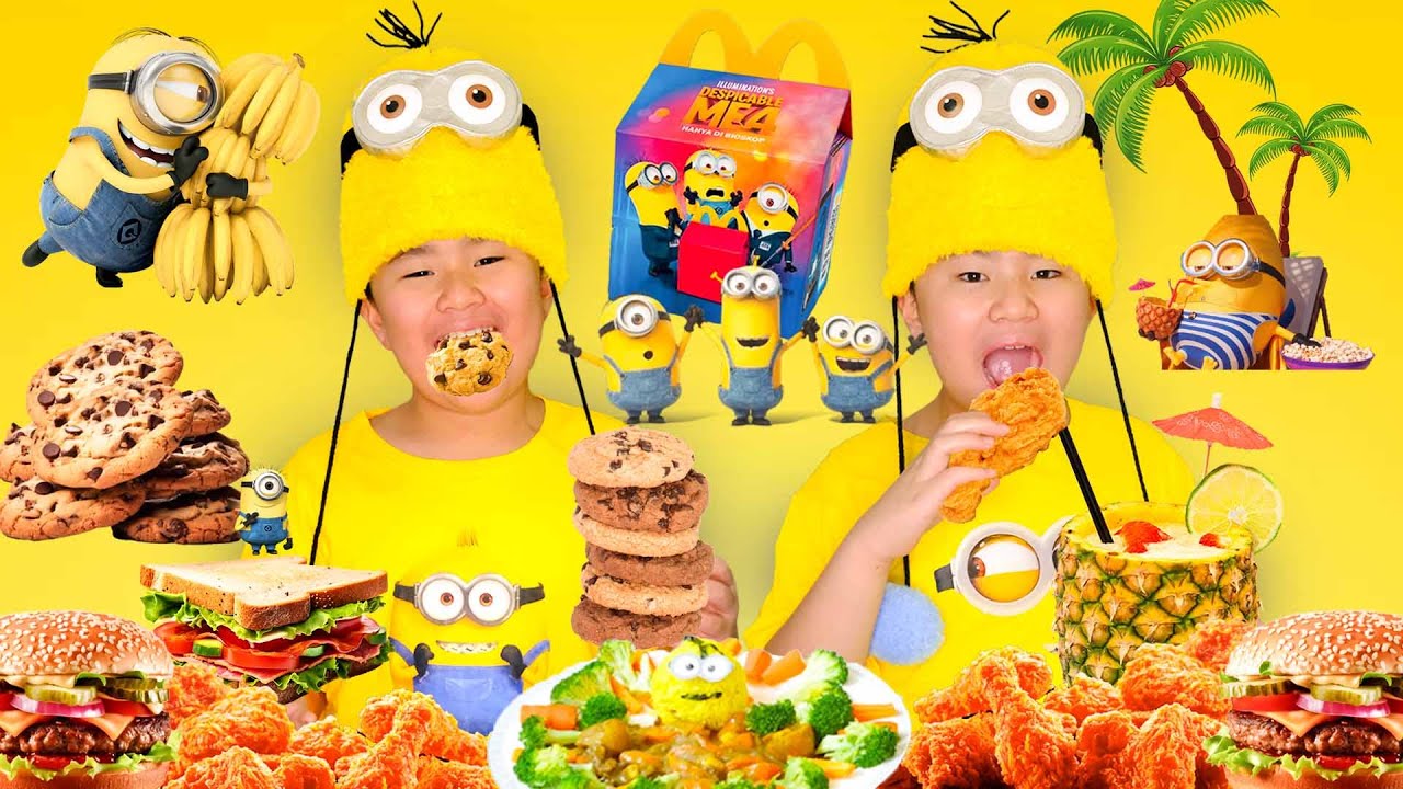MAKAN MAKANAN MINIONS 24 JAM🤣| Eating Despicable Me 4's Food for ...