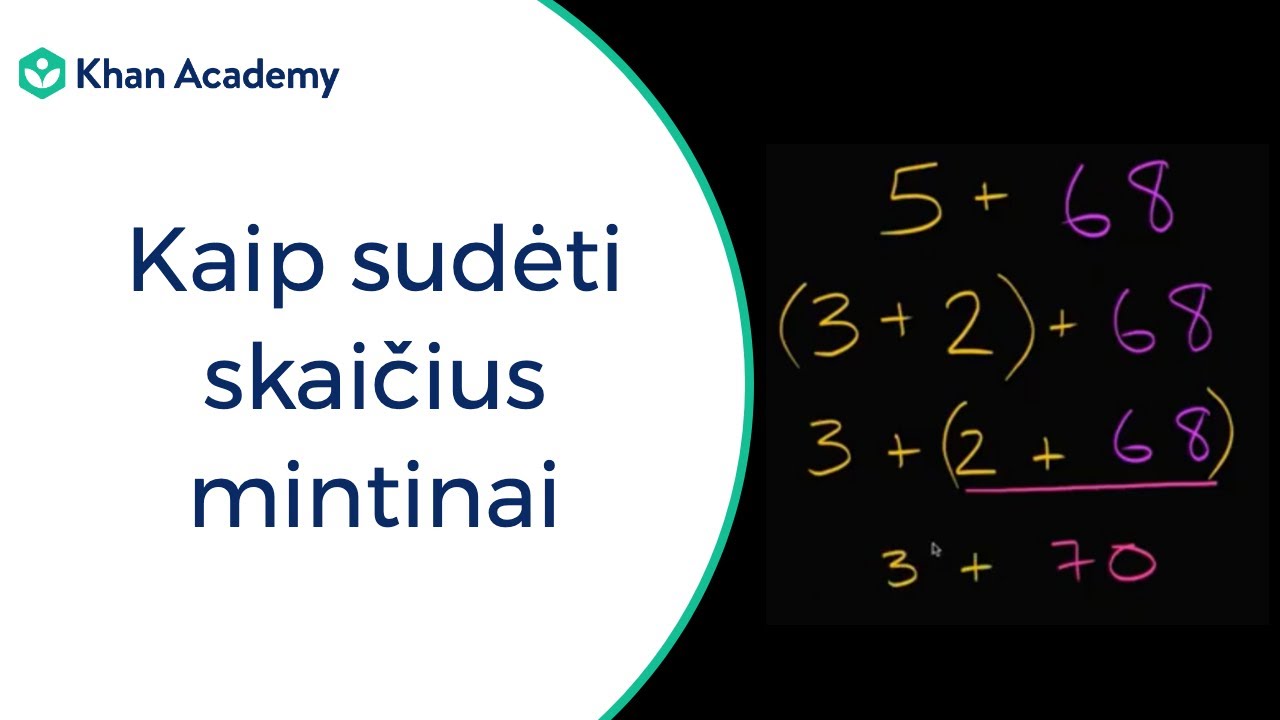 Kaip sudėti skaičius mintinai | Sudėtis ir atimtis iki 100 | Matematika ...