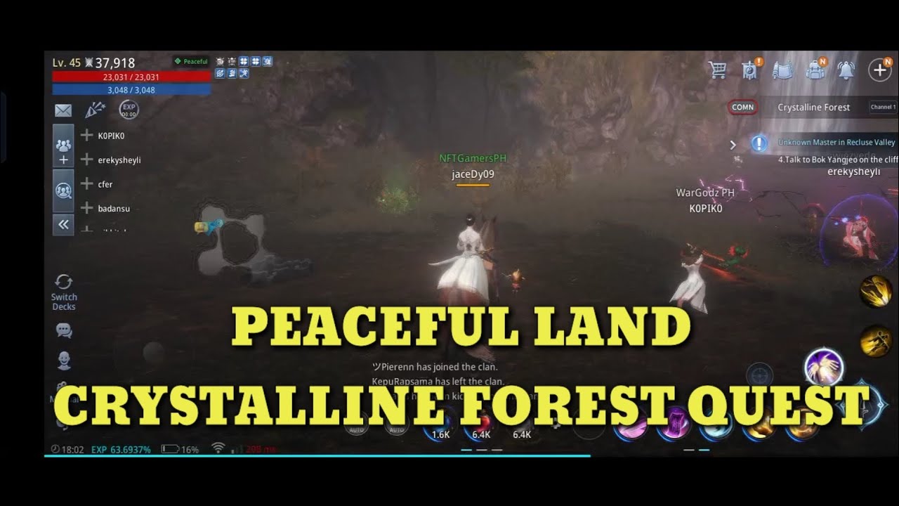 PEACEFUL LAND MIR4 CRYSTALLINE FOREST QUEST - YouTube