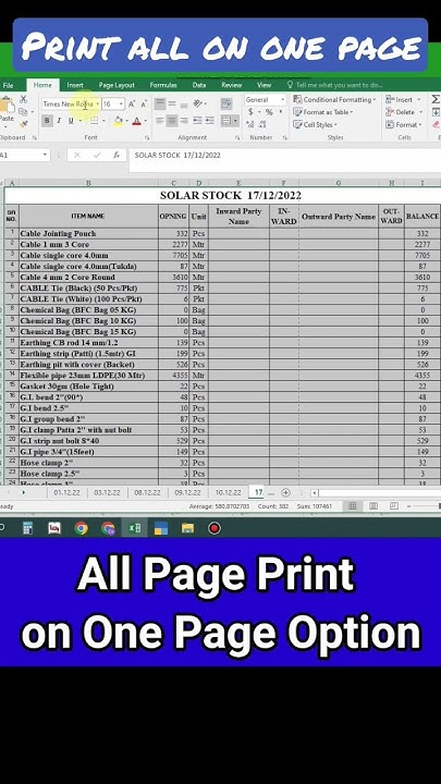 print all data on one page | Excel page setup - YouTube