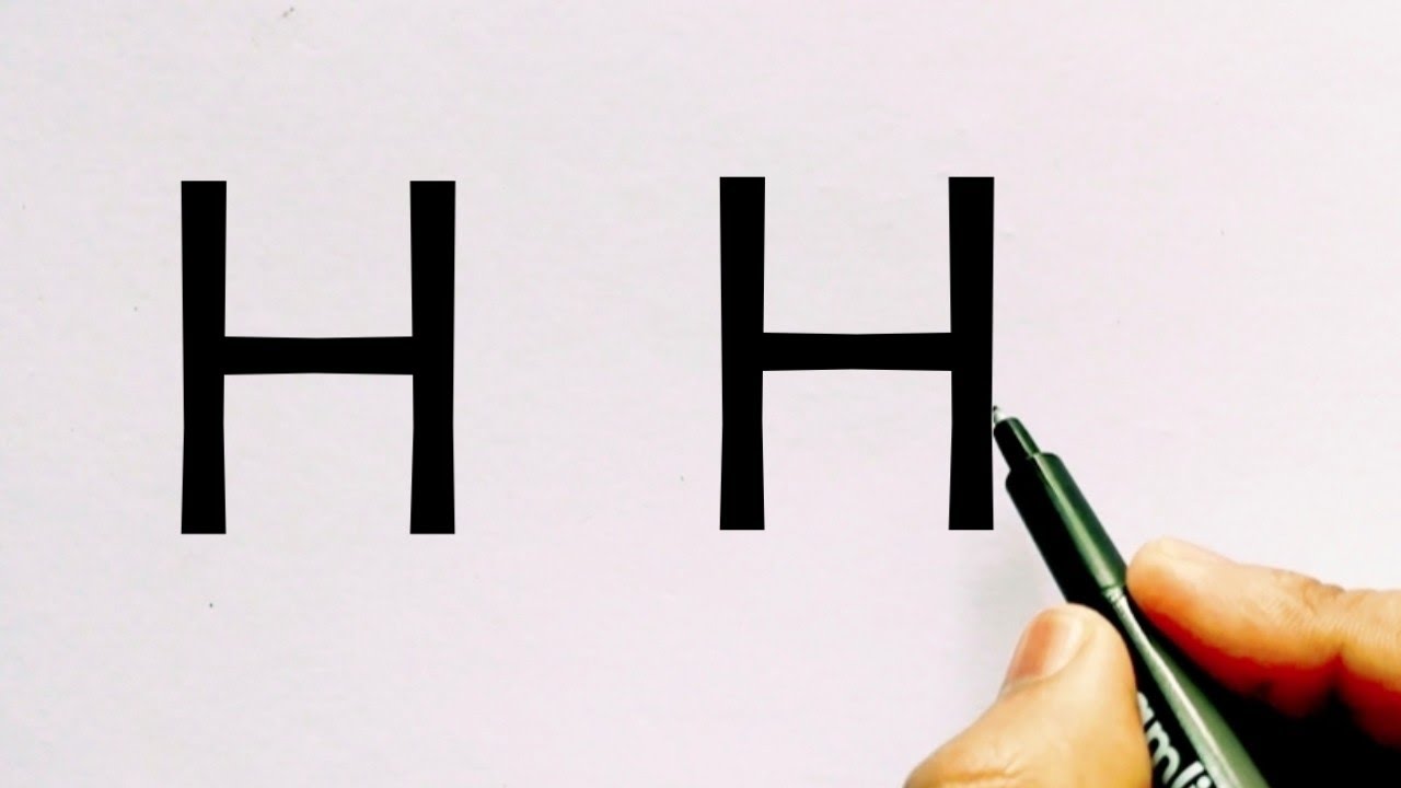 Easy beautiful drawing with alphabet HH / drawing for beginners ...