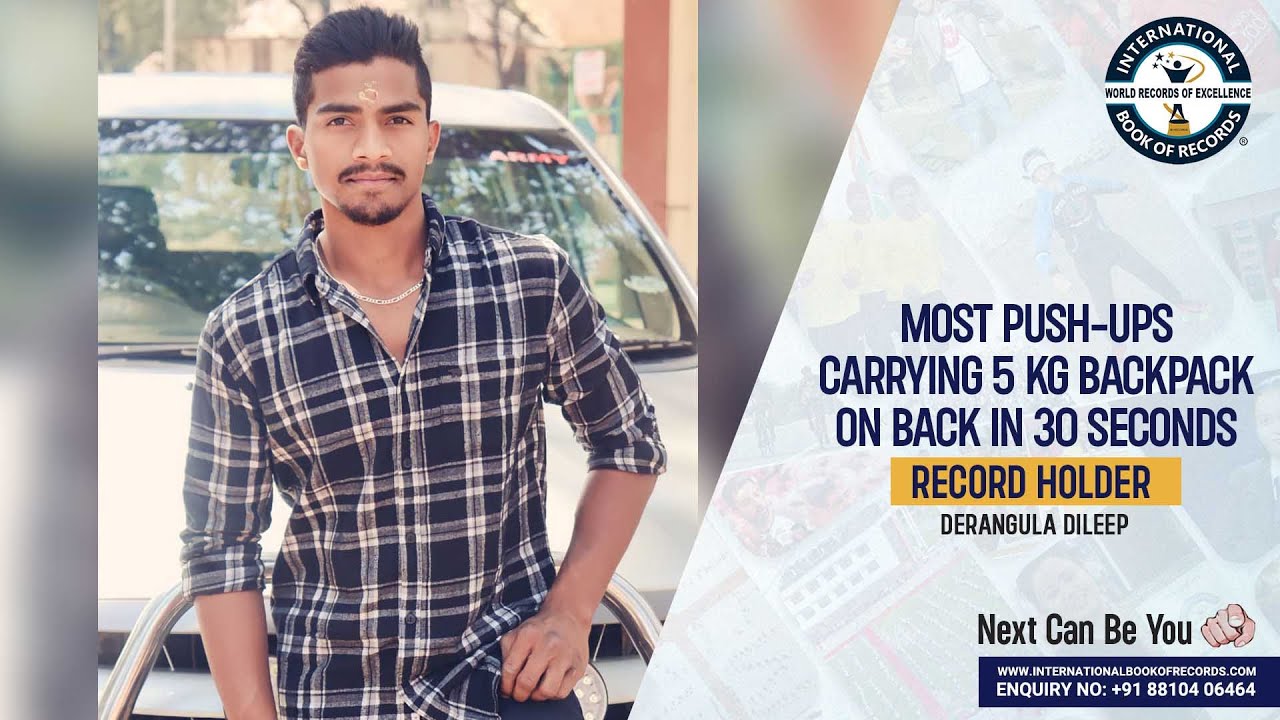 MOST PUSH UPS CARRYING 5 KG BACKPACK ON BACK IN 30 SECONDS - YouTube