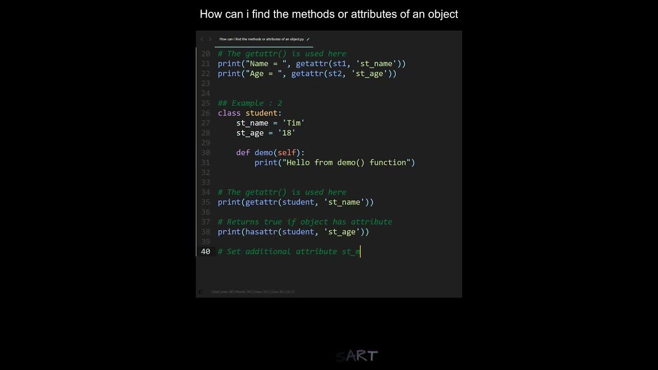 How To Find The Methods Or Attributes Of An Object In Python Python