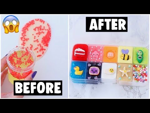 10 EXTREME MINI SLIME PALETTE MAKEOVER *fixing my 2 year old slime