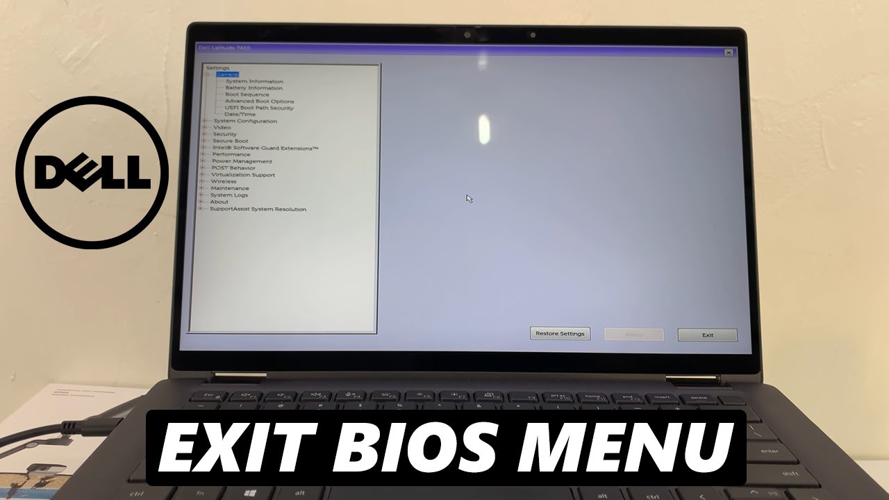 How To Exit BIOS Menu In DELL Laptop - YouTube