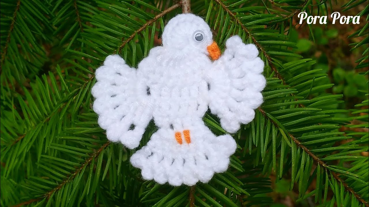 Crochet Peace Dove Applique I Crochet Animal Applique - YouTube