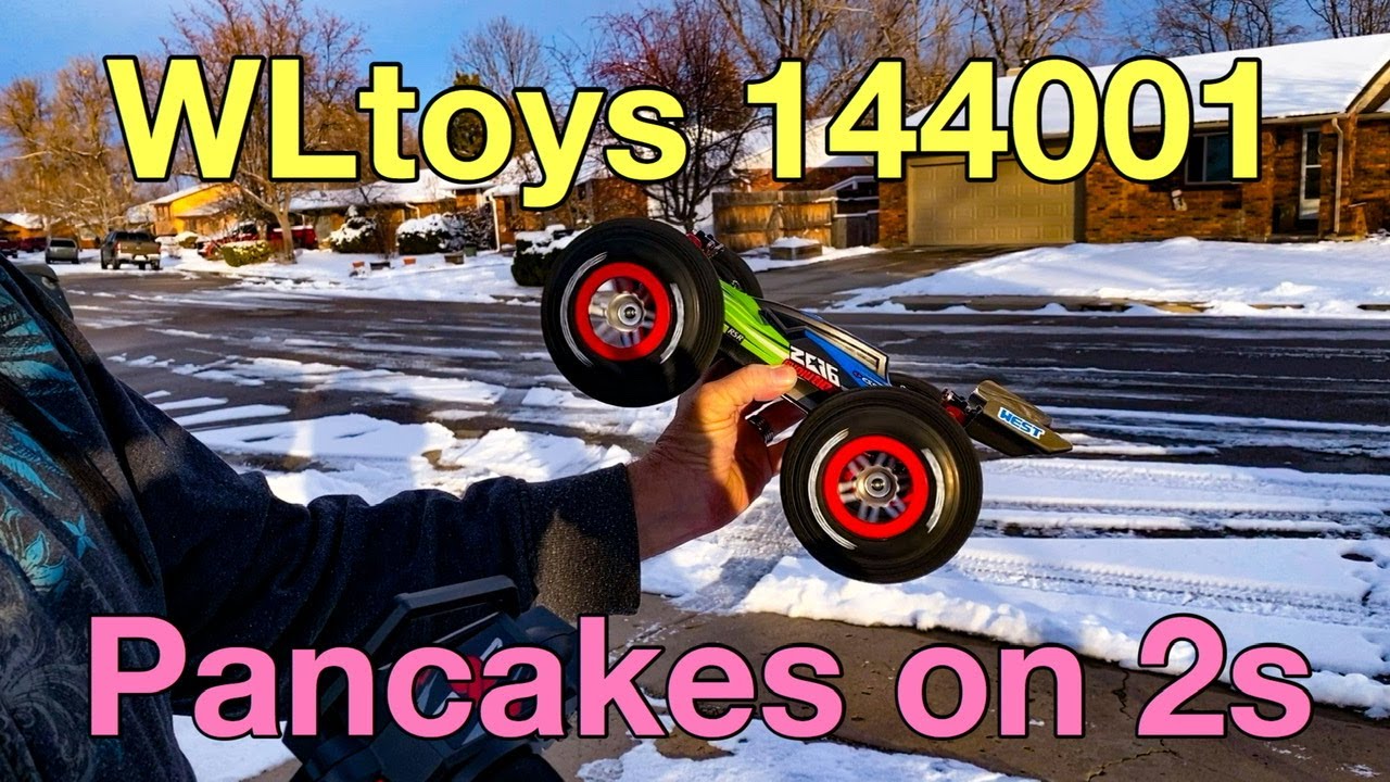 WLtoys 144001 pancakes tires on 2s - YouTube