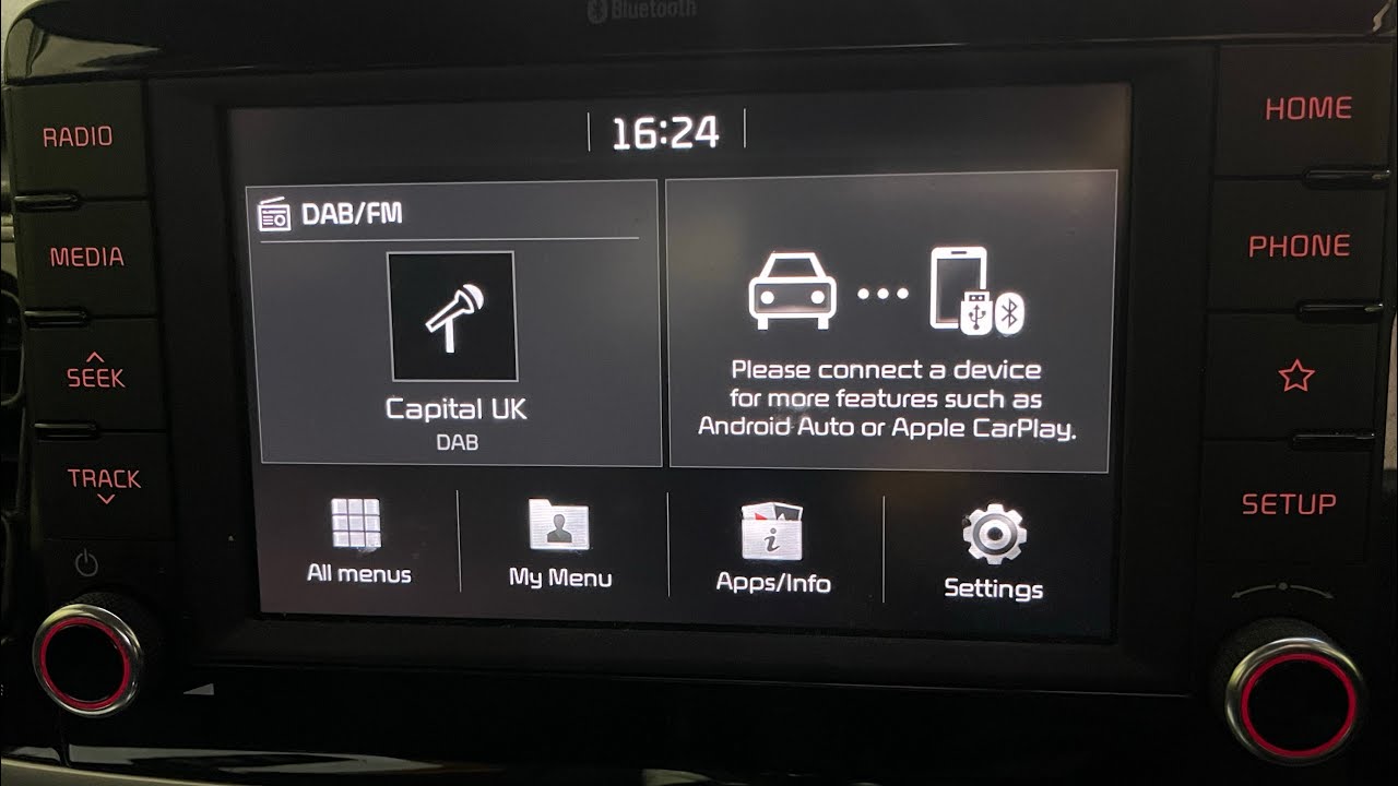 Kia Rio Clock Settings. How to set the time and date in the Multimedia ...