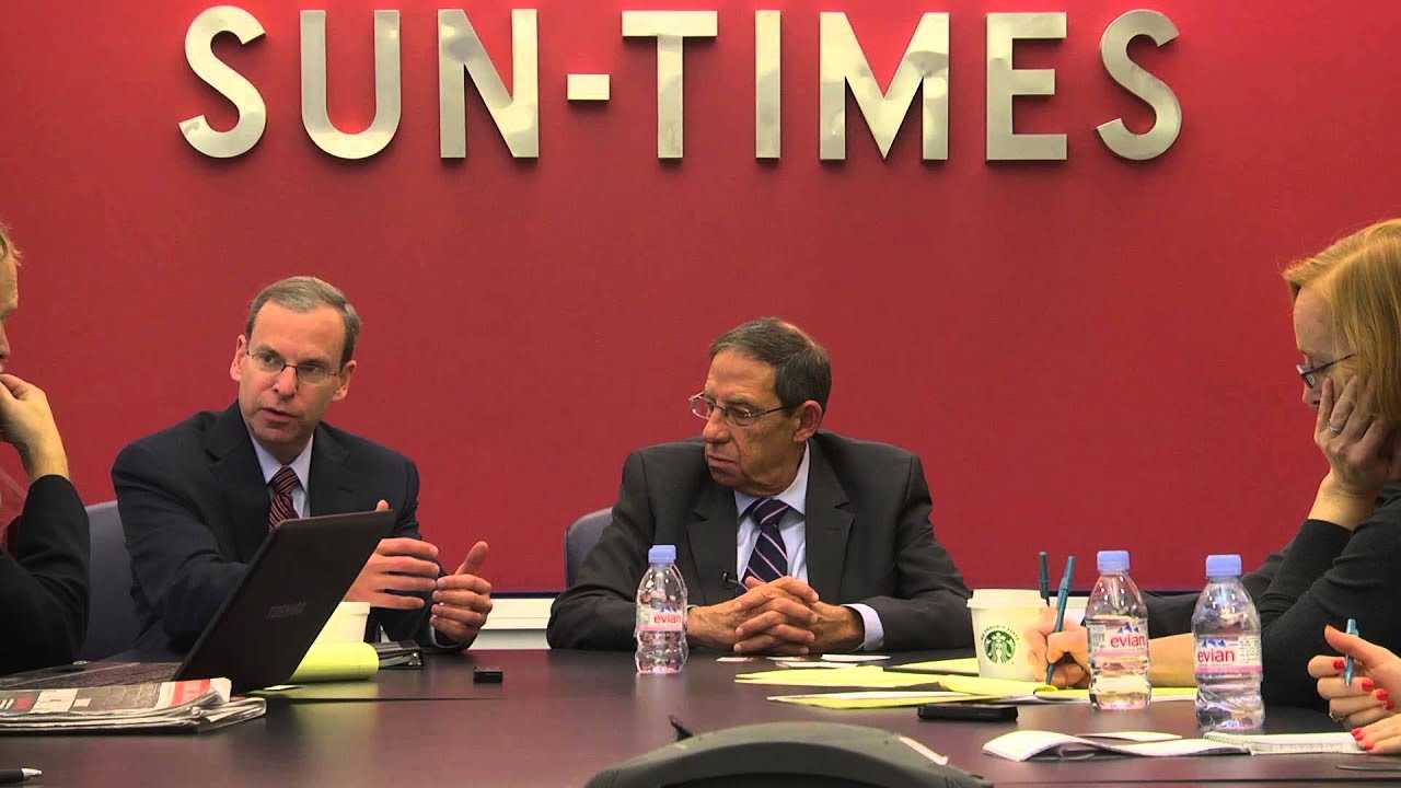 Carmi Gillon and Jeremy Ben-Ami meet the Sun-Times Editorial board ...