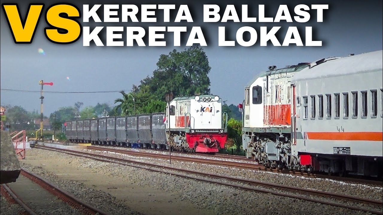 KLB BALLAST KRICAK KERETA PENGANGKUT BALLAST MENGALAH DENGAN KERETA API ...