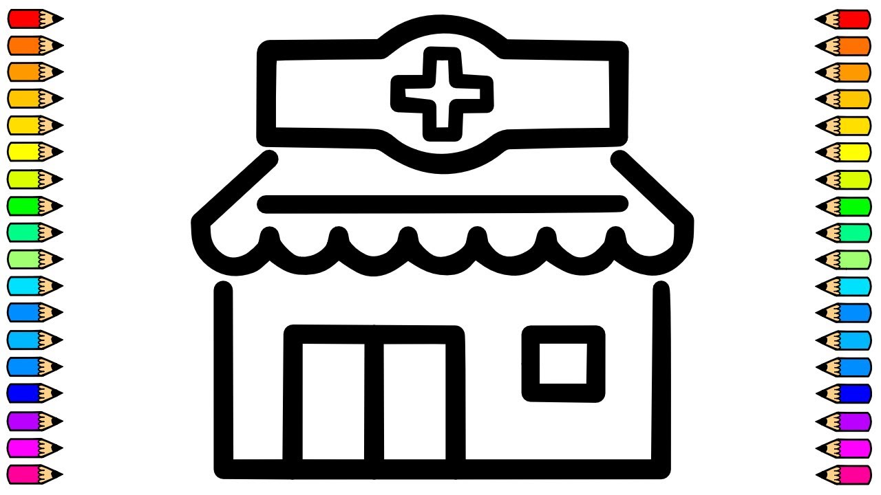 Cómo Dibujar Una Farmacia Dibujo De Farmacia Paso A Paso Dibujos Para Niños Youtube