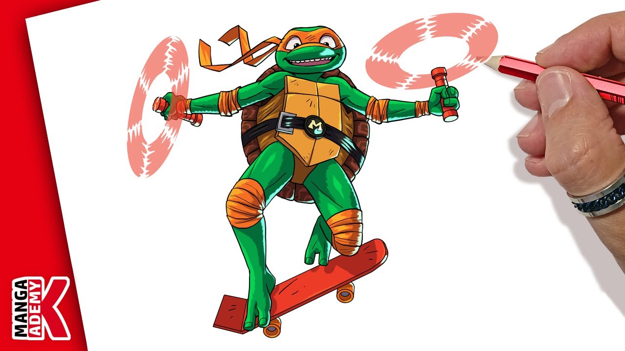 how to draw MICHELANGELO NINJA TURTLE - YouTube