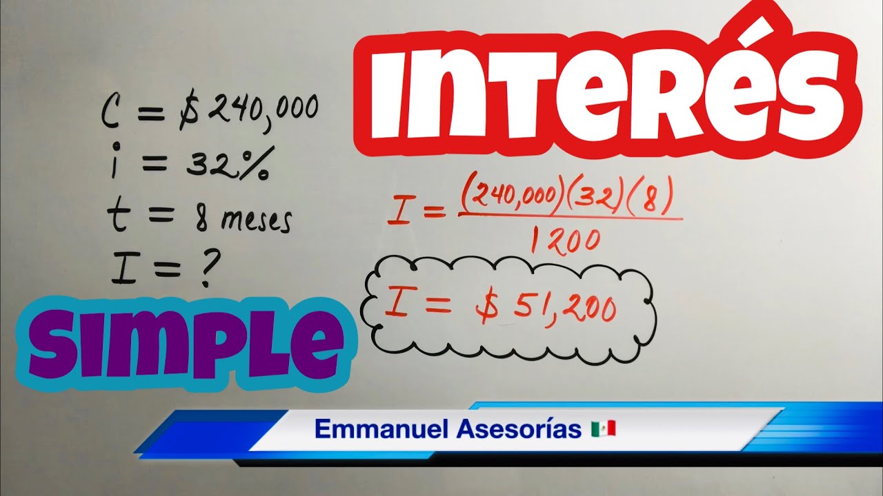 INTERÉS SIMPLE (Interés, Tiempo, Capital) MATEMÁTICAS FINANCIERAS - YouTube