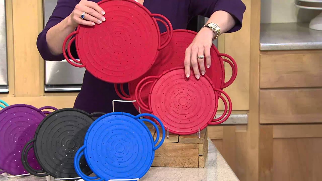 CooksEssentials Set of 3 Splatter Guards w/Stand Up Handle with Mary ...