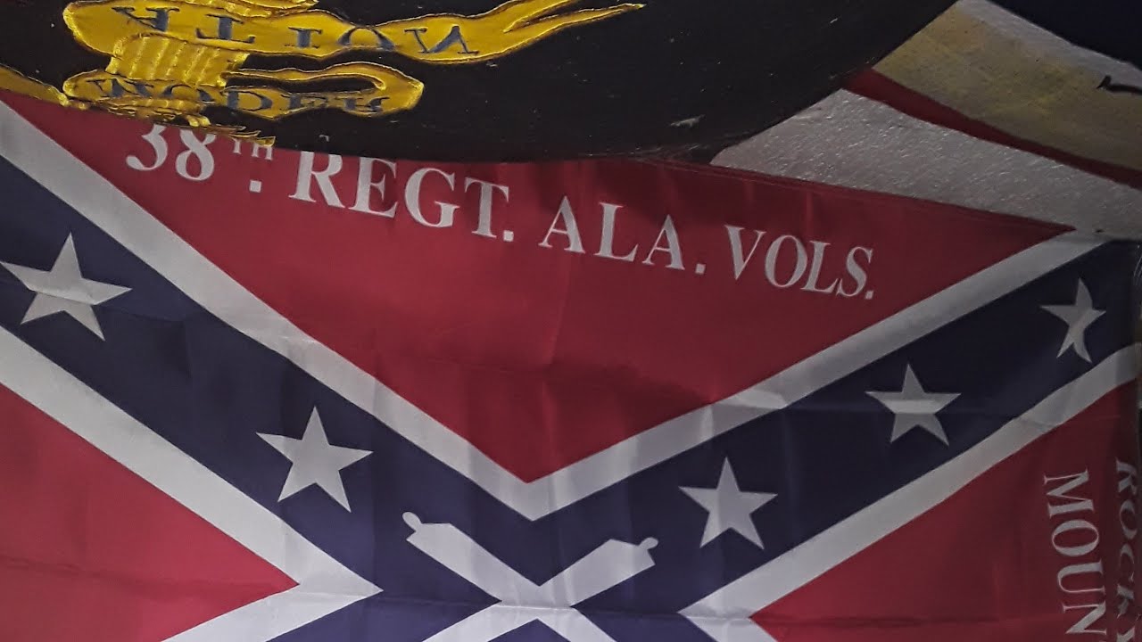 38th regiment Alabama volunteer Confederate Battle Flag review - YouTube