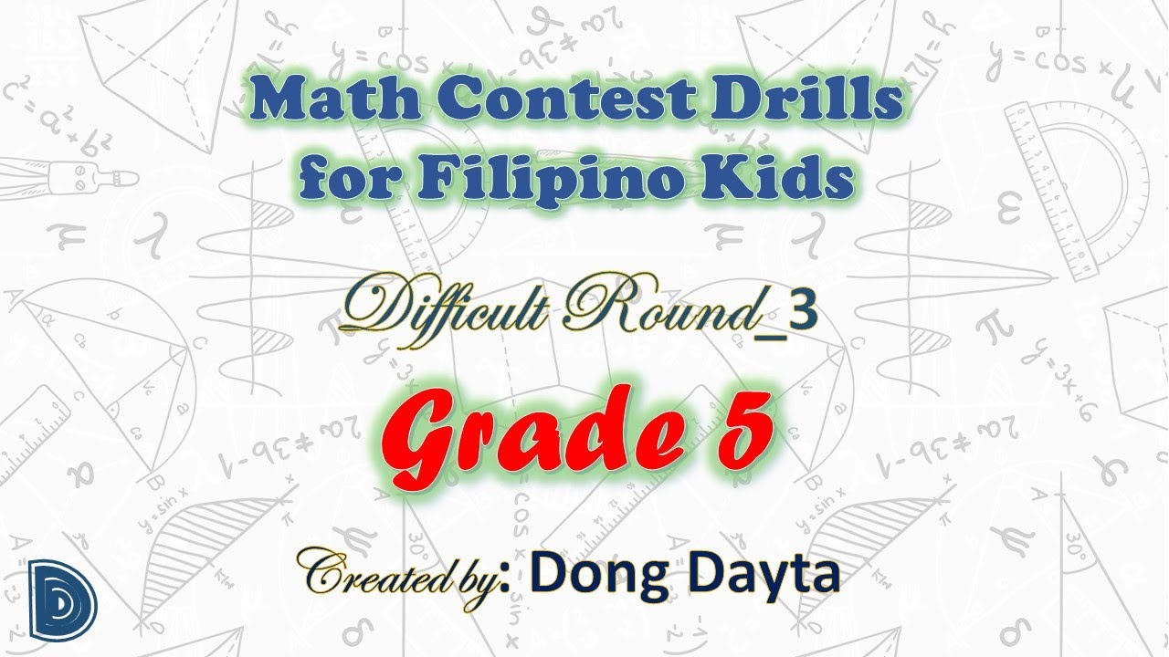 Math Contest Drills for Filipino Kids Difficult Round Grade 5 Set 3 ...