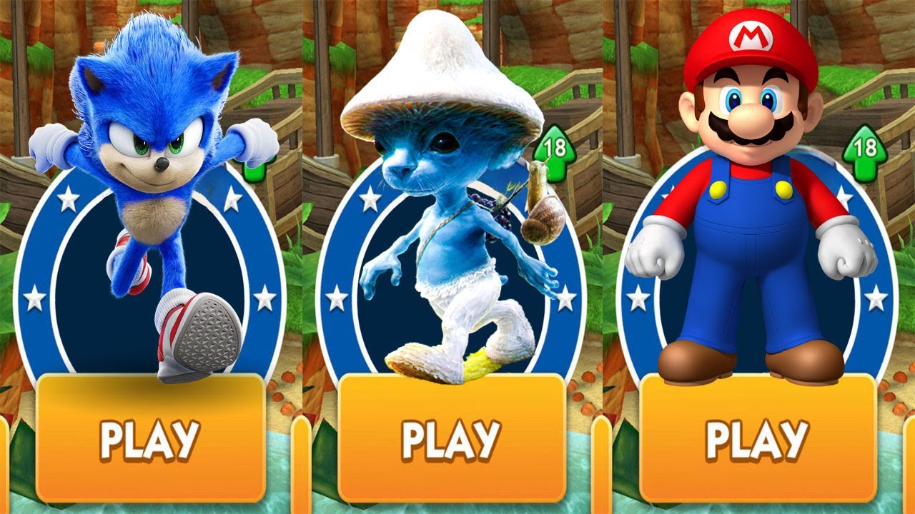Movie Sonic vs Smurf Cat Run vs Super Mario Subway Surfers vs All ...
