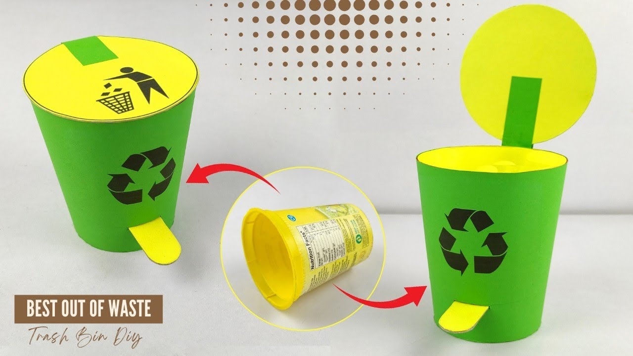 DIY Mini Trash Bin | Best Out of Waste Recycling Craft | How to Make ...