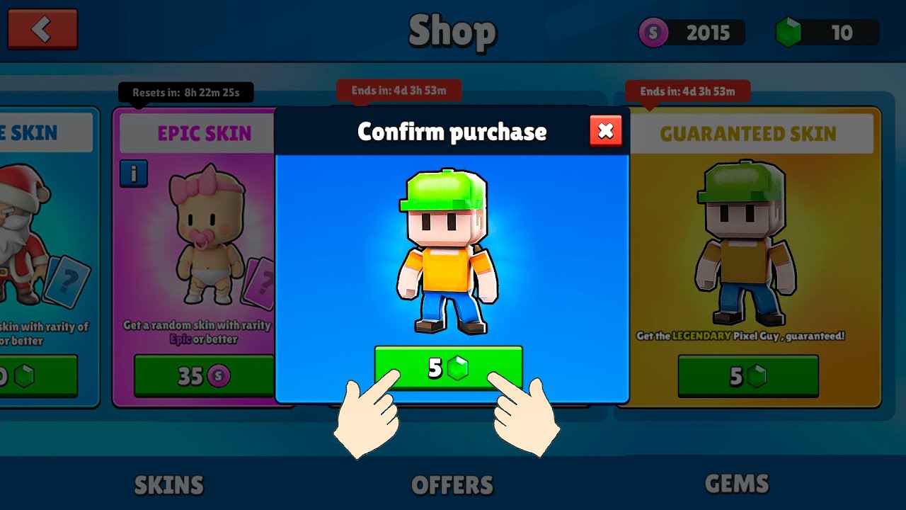 PIXEL GUY for 5 GEMS!! 💚💚💚 - Stumble Guys - YouTube