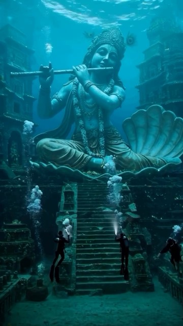 dwarka underwater real video | dwaraka city underwater |द्वारिका नगरी ...