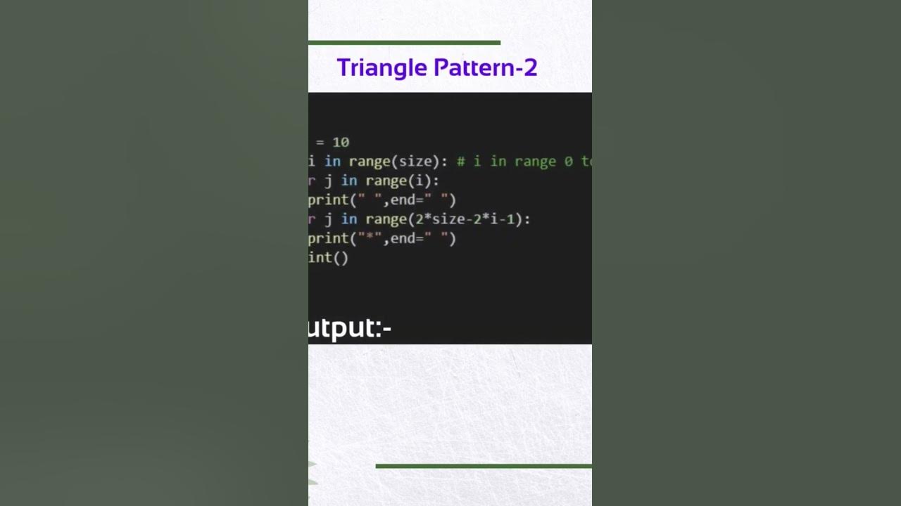 Patterns Problem Part 2 Python Patterns Pythonprogrammingpythoncode Code Coding Youtube