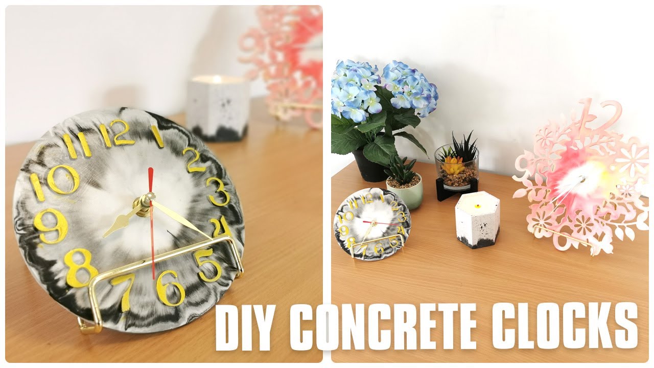 DIY Concrete Decor Ideas Homemade Concrete Wall Clock Making At Home ...