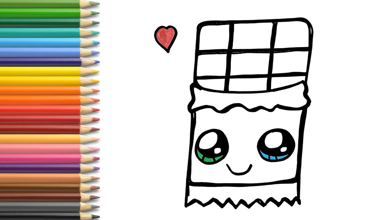 BASİT SEVİMLİ TATLI ÇİKOLATA ÇİZİM- HOW TO DRAW CHİCOLATA EASY- ADIM ...