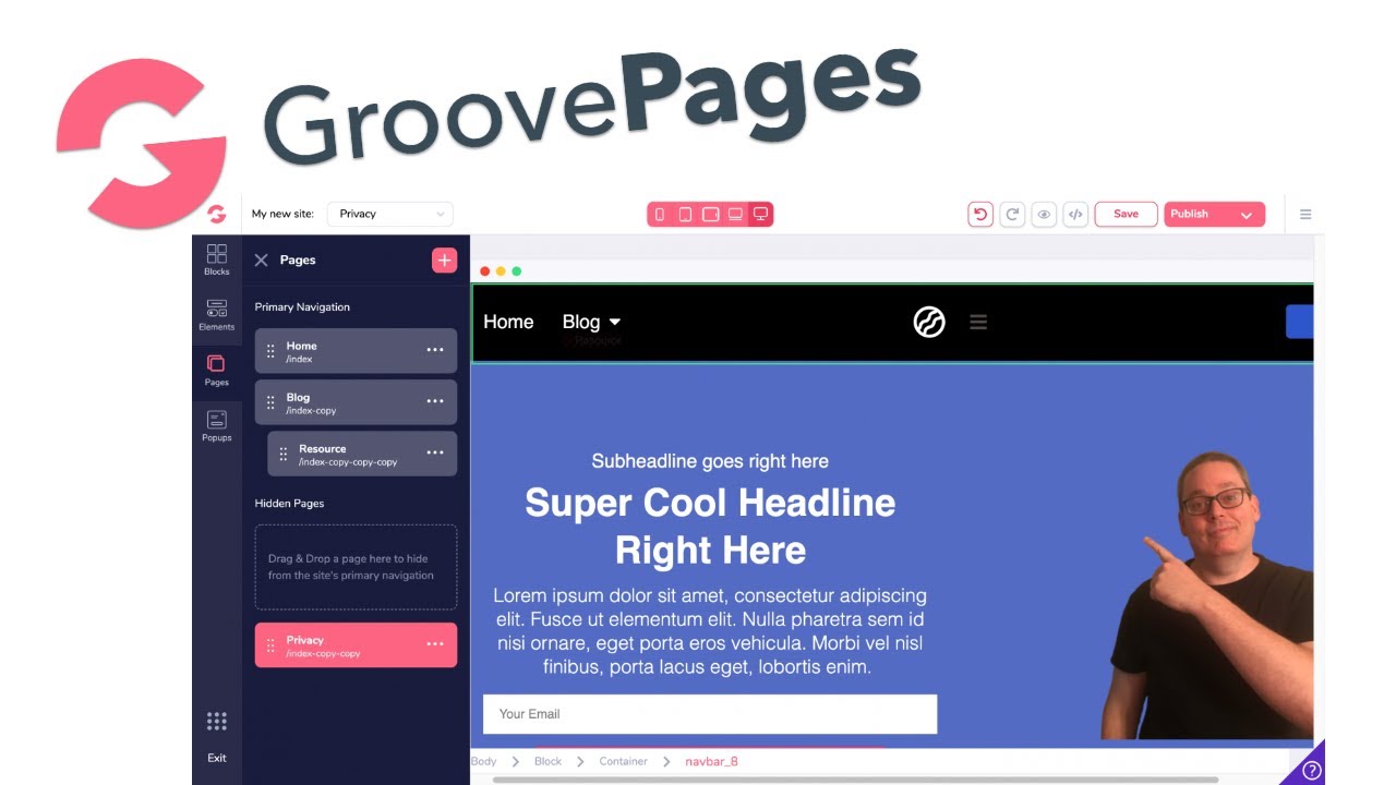 GroovePages Tutorial | Adding and Cloning Pages in a Site | How To ...
