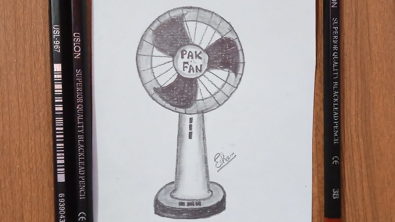 How To Draw Stand Fan|Drawing Stand Fan|Still Life Sketching|Pencil ...