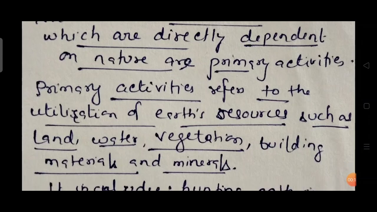 Define Primary Activities GEOGRAPHY Class 12 Chapter 5 Primary ...