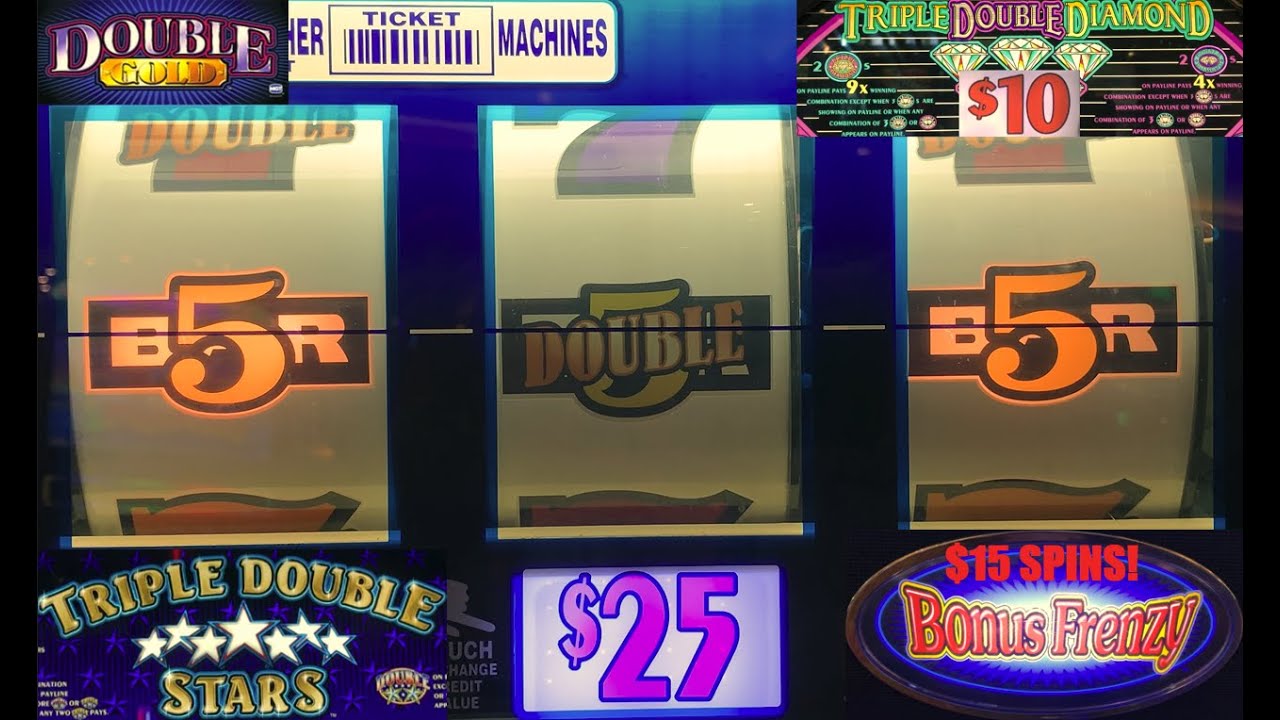 HIGH LIMIT SLOTS! $25 DOUBLE GOLD + BONUS FRENZY + TRIPLE DOUBLE STARS ...