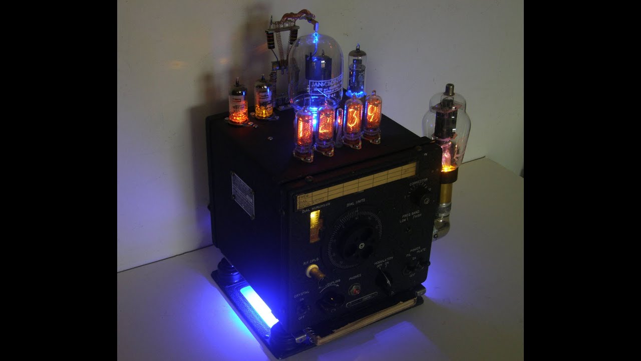 Nixie Clock - based on Mission Bell WW2 US Navy Wavemeter - YouTube