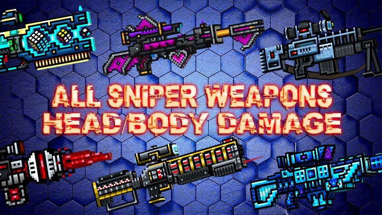 Pixel Gun 3D - ALL Sniper Weapons Head/Body Shots Damage + Reloading ...