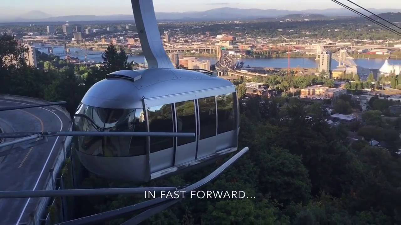 OHSU Aerial Tram, in fast forward - YouTube