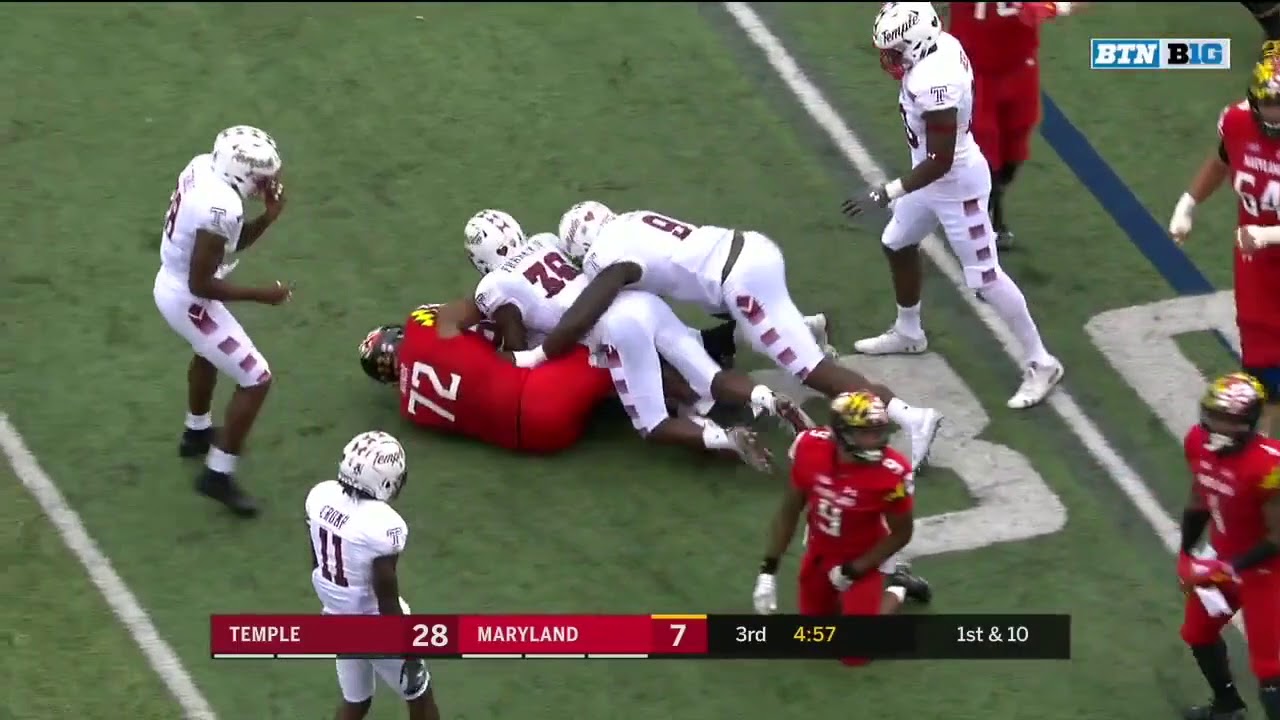 Maryland Offensive Line Vs. Temple 2018 - YouTube