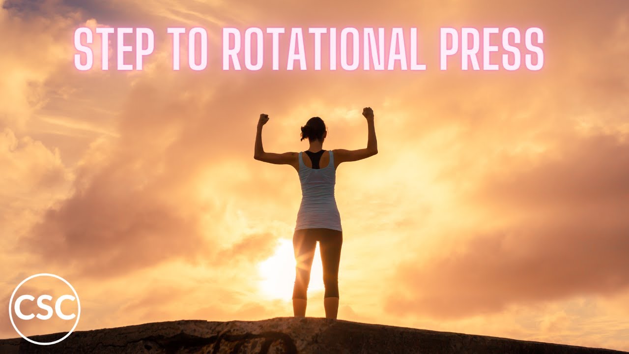 Step to Rotational Press with Resistance Band - YouTube