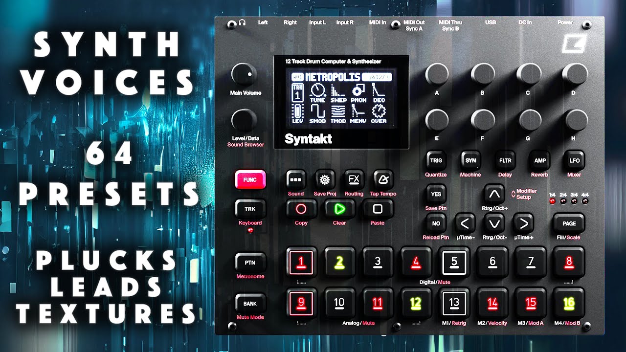 Elektron Syntakt: 64 Synth Presets. Live Jam. Sounds Demo - YouTube