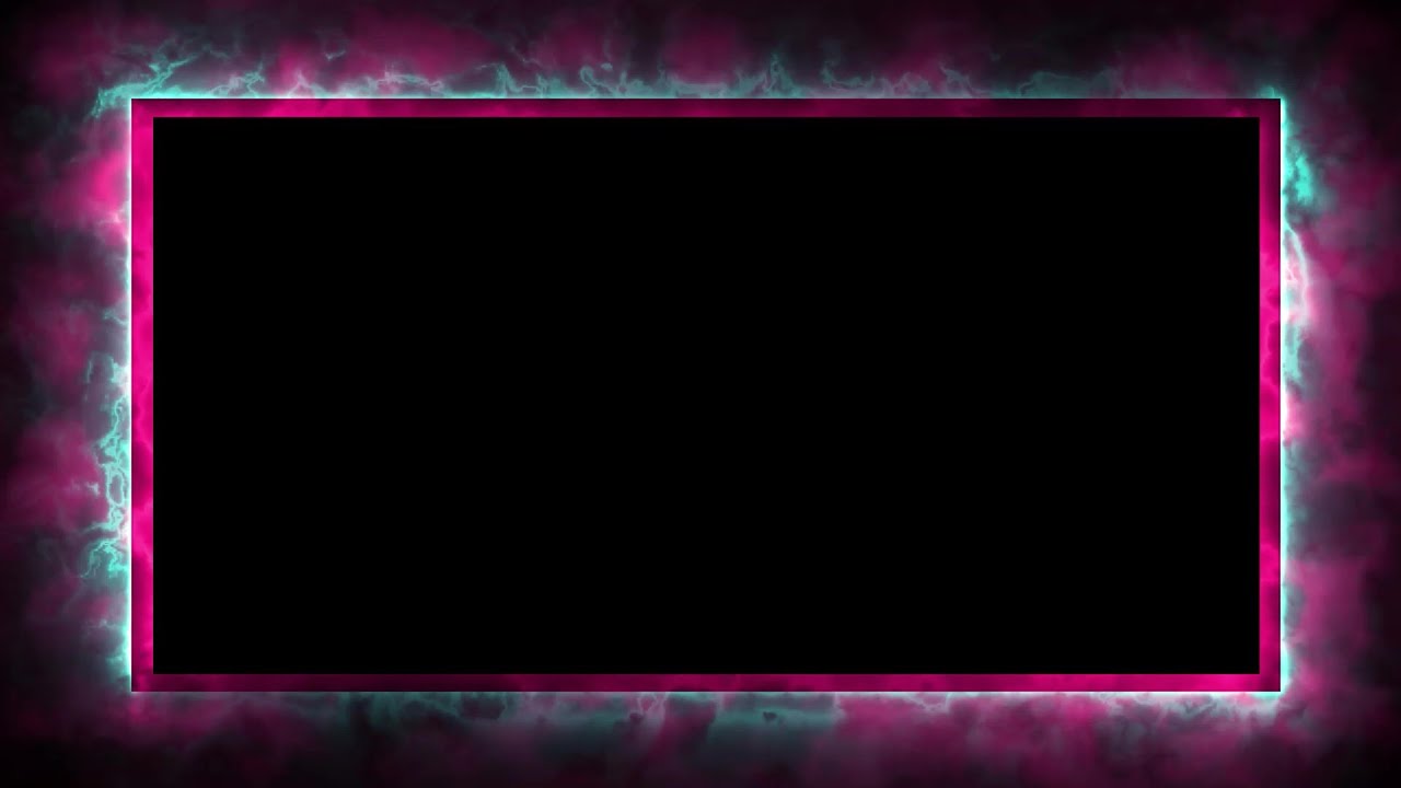 Neon Frame Black Screen | Frame Template Black Screen - YouTube